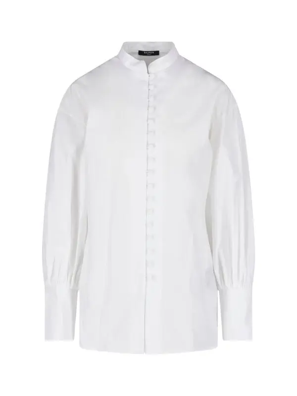 Balmain Stand Collar Button Front Blouse