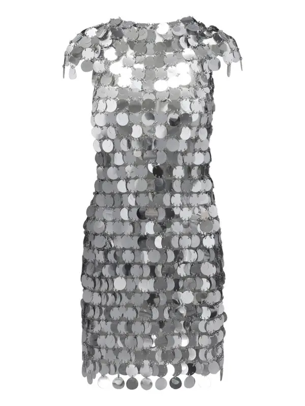 Rabanne Sequin Disc Off-shoulder Mini Dress