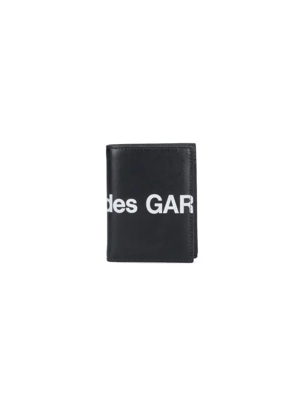 Comme Des Garçons Bi-fold Leather Wallet With Contrasting Print