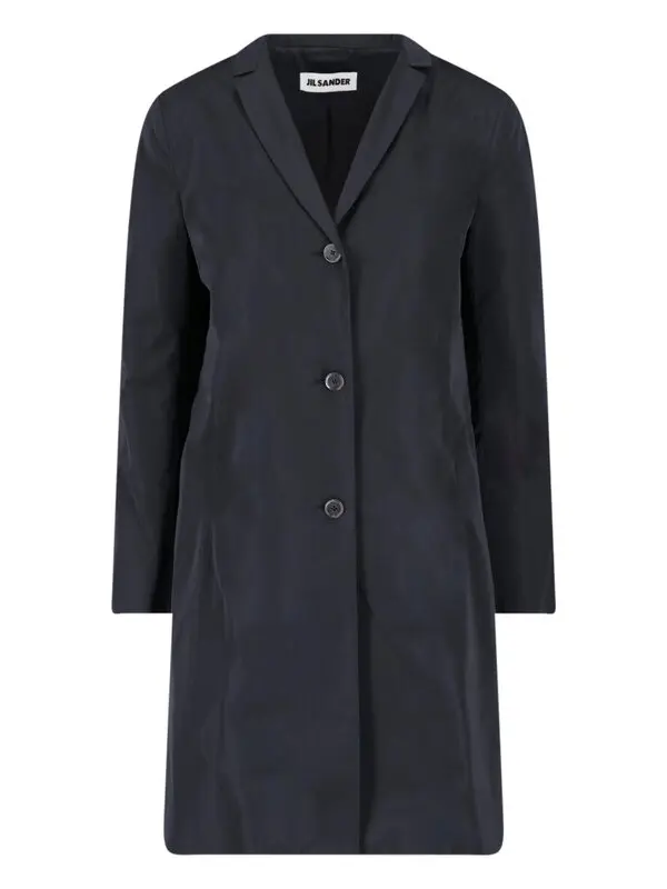JIL SANDER Tailored Single-breasted Long Coat - Black