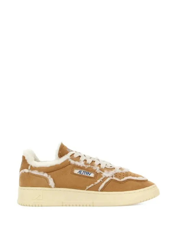AUTRY Suede Shearling Sneakers - Beige