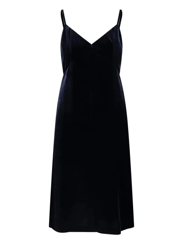 Aspesi Viscose And Silk Jersey Midi Dress - Blue
