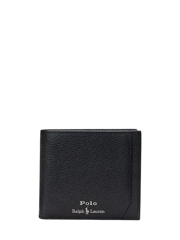 Ralph Lauren Bi-fold Wallet With Internal Card Slots Square Design - Black
