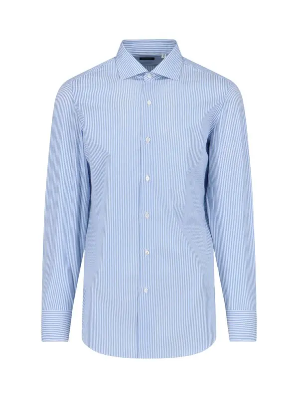 FINAMORE 1925 100% Cotton Poplin Button-down Shirt