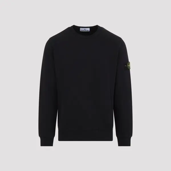 Stone Island Cotton Crewneck Sweatshirt With Logo Detail - Black