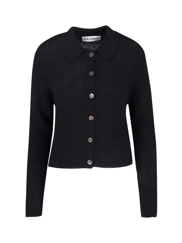 Our Legacy Fuzzy Alpaca Blend Button-detail Cardigan - Black