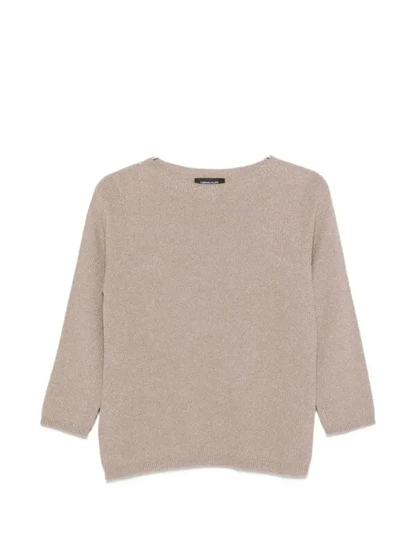Fabiana Filippi Wool Blend Crewneck Sweater - Brown
