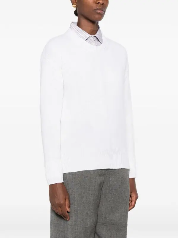 BASE Wool And Cashmere Crewneck Sweater - White