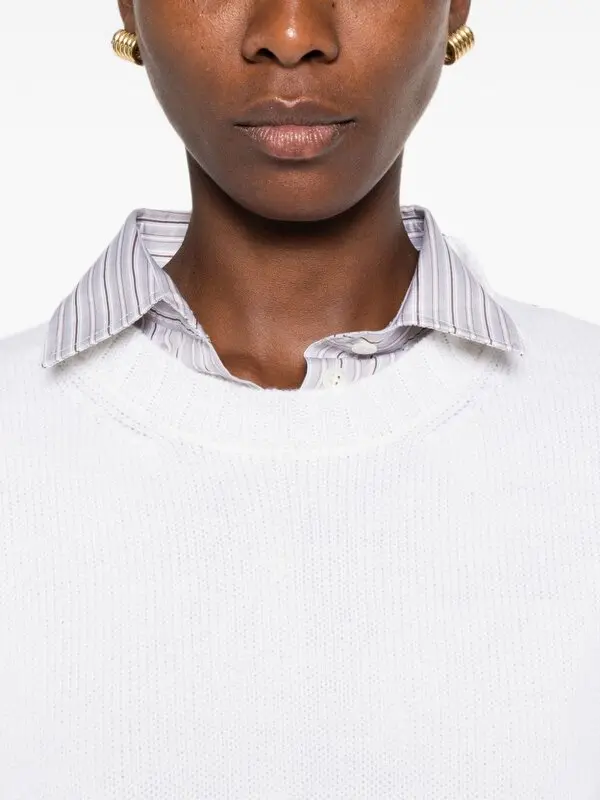 BASE Wool And Cashmere Crewneck Sweater - White