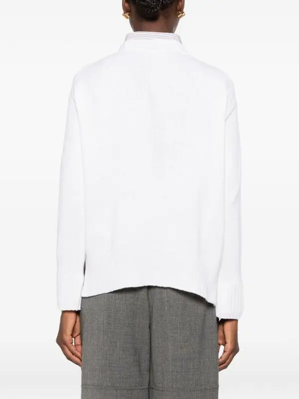 BASE Wool And Cashmere Crewneck Sweater - White