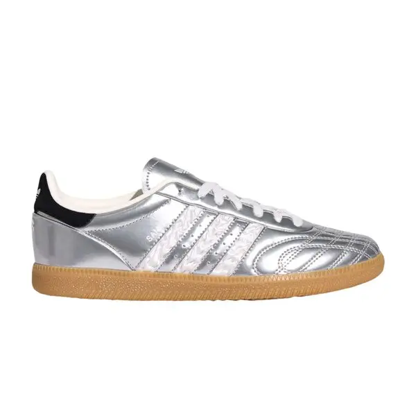 Adidas Samba Jp Metallic White Black Gum - Silver
