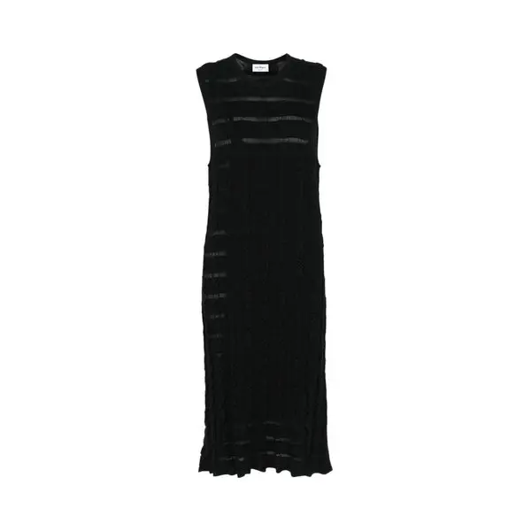 FERRAGAMO Cable Knit Midi Dress - Black