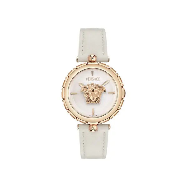 Versace Medusa Jewel Leather Watch 'rose