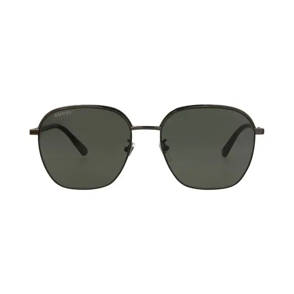 Gucci Square-frame Metal Sunglasses 'ruthenium/grey - Silver