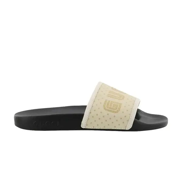 Gucci Wmns Guccy Slide Gold Black - White