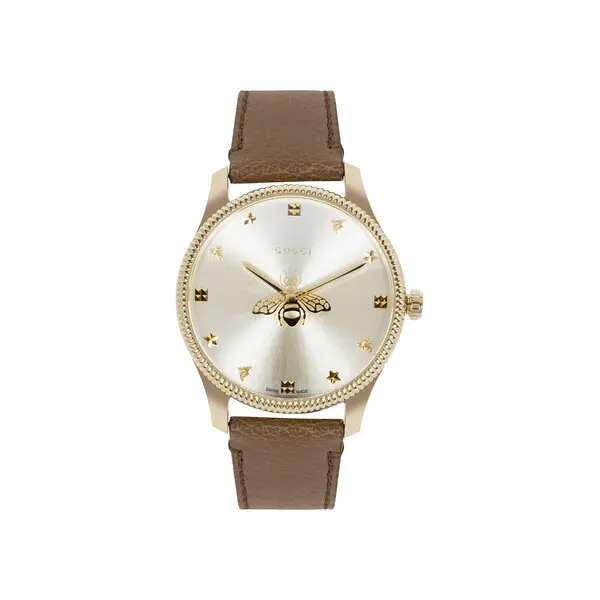 Gucci G-timeless Leather Watch - Gold