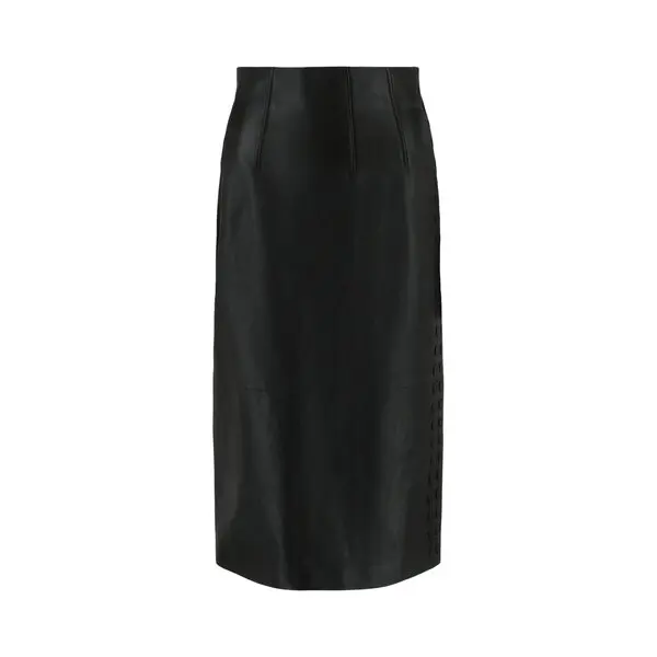 Alexander McQueen Leather Pencil Skirt - Black