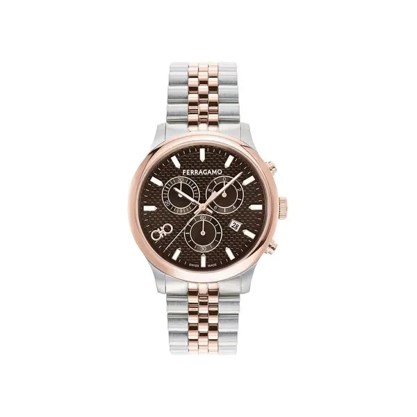 FERRAGAMO Duo Chrono Bracelet Watch 'two Tone
