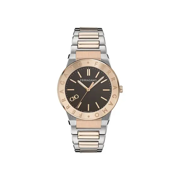 FERRAGAMO Sapphire Logo Bracelet Watch 'two Tone - Silver