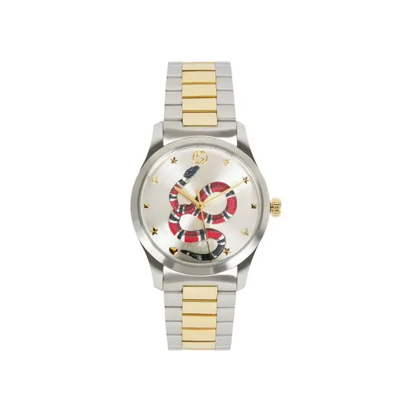 Gucci G-timeless Bracelet Watch 'two Tone - Silver