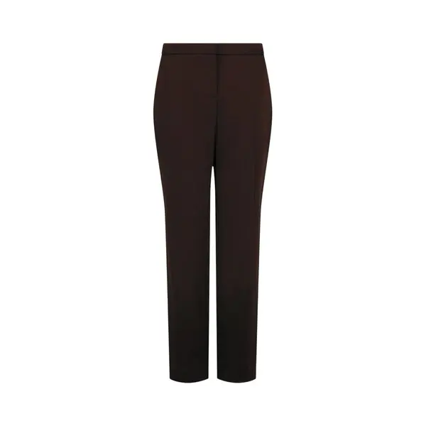 Alexander McQueen Satin Straight Leg Pants 'chocolate - Brown