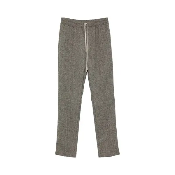 Rick Owens Drawstring Slim Long Pants Melange - Black