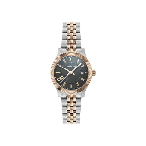 FERRAGAMO Duo Diamond Watch 'two Tone - Silver