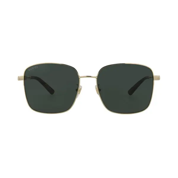 Gucci Square-frame Metal Sunglasses /green - Gold