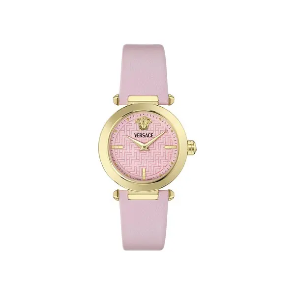 Versace Greek Leather Watch - Gold