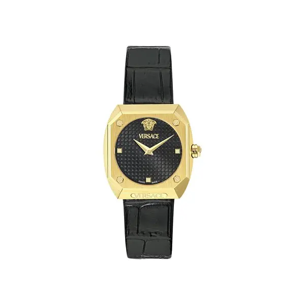 Versace Antares Leather Watch - Gold