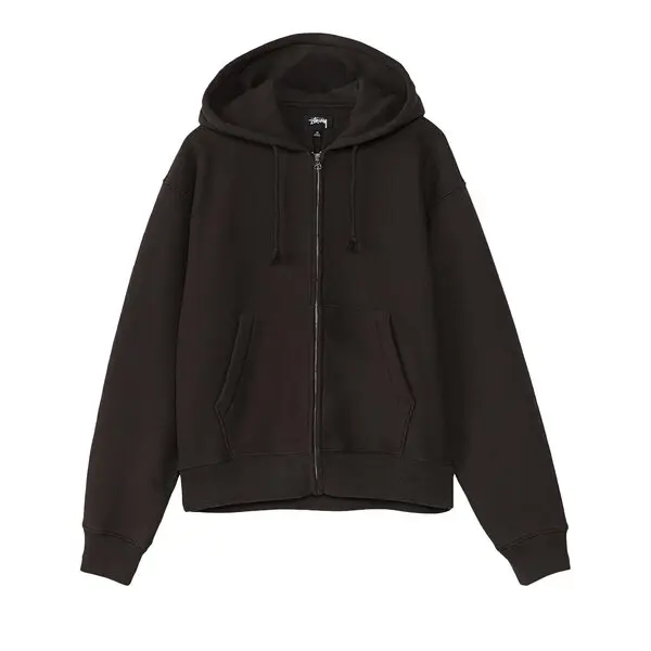 StÜssy Cursive Applique Zip Hood - Black
