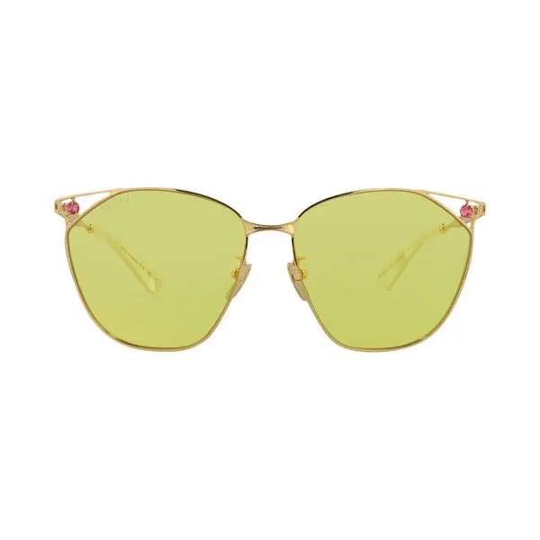 Gucci Cat Eye-frame Metal Sunglasses /yellow - Gold