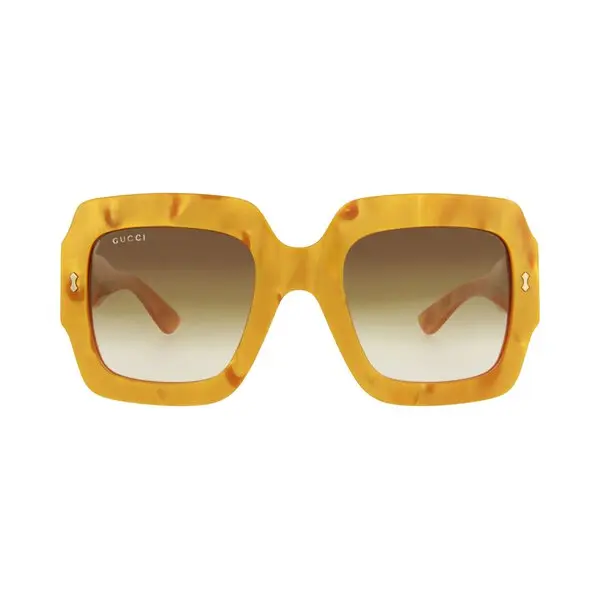 Gucci Square-frame Bio Acetate Sunglasses /brown - Yellow