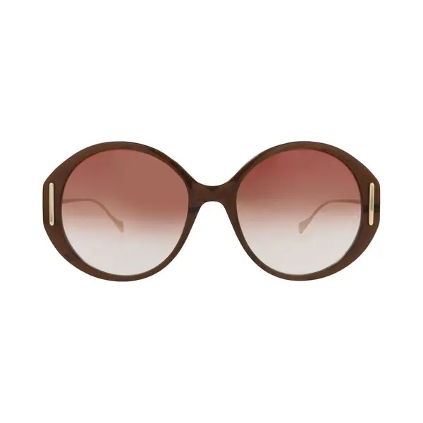 Gucci Round-frame Acetate Sunglasses /gold/red - Brown