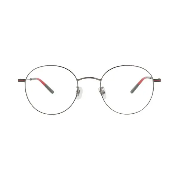 Gucci Round-frame Metal Optical Frames 'ruthenium/transparent