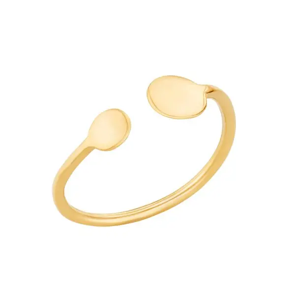 POSH TOTTY DESIGNS Yellow Plated Mummy & Baby Disc Open Ring - Gold