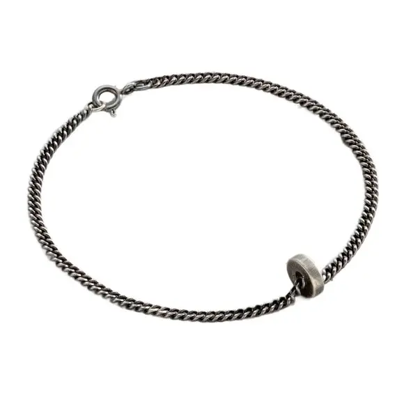 POSH TOTTY DESIGNS Oxidised Sterling Mini Spinning Disc Bracelet - Silver