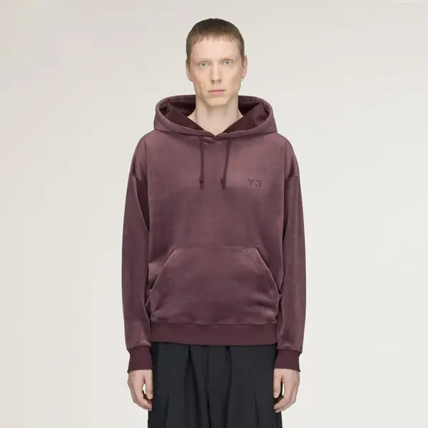 Adidas Y-3 Velvet Corduroy Hoodie Dark Red - Night Red