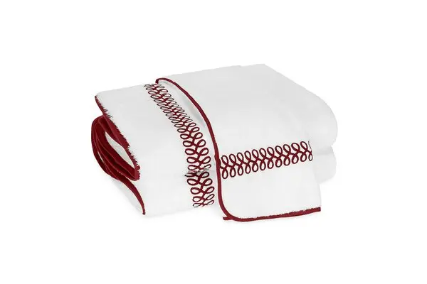 MATOUK Schumacher Astor Braid Towel - Red