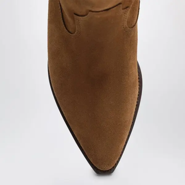 Isabel Marant Étoile Suede Cowboy Ankle Boots With Heel In Cognac