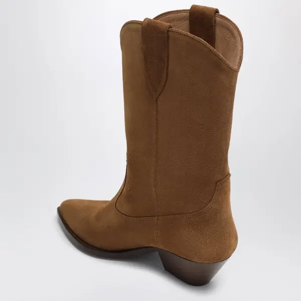 Isabel Marant Étoile Suede Cowboy Ankle Boots With Heel In Cognac