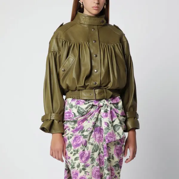 Chloé Eucalyptus Cropped Jacket With Leather Belt