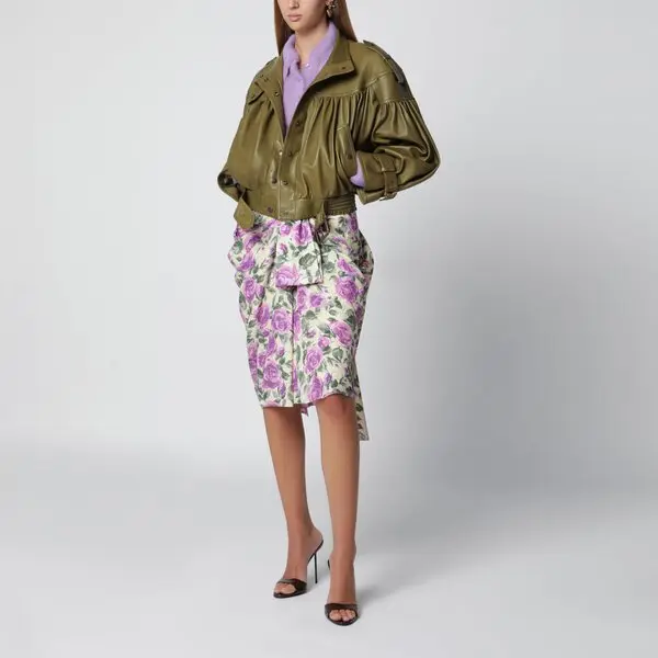 Chloé Eucalyptus Cropped Jacket With Leather Belt