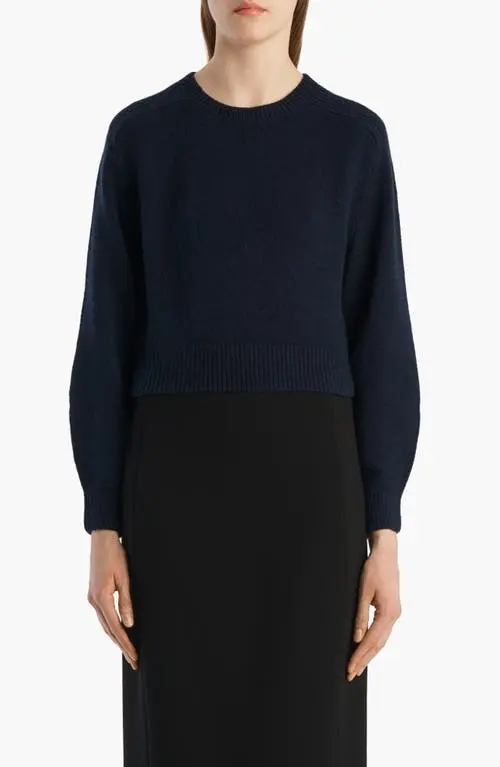 Khaite Masie Stretch Wool & Cashmere Sweater - Midnight Navy