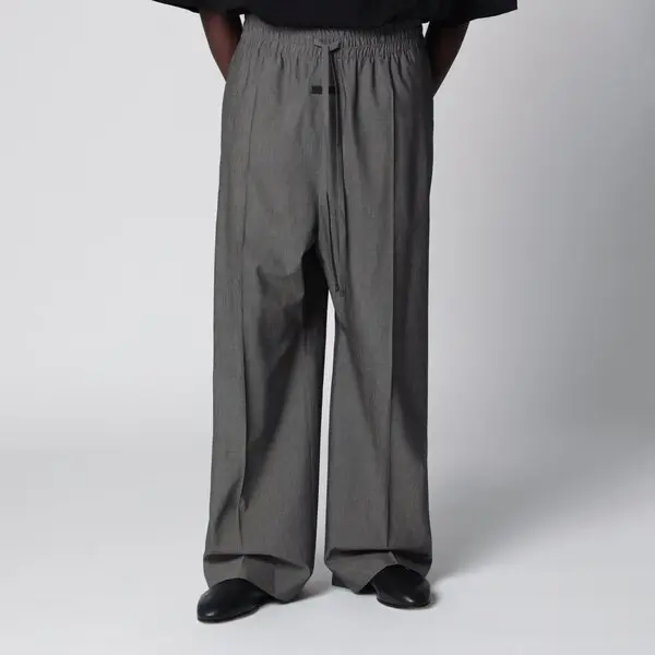 Fear Of God Wide-leg Trousers In Wool Blend - Grey