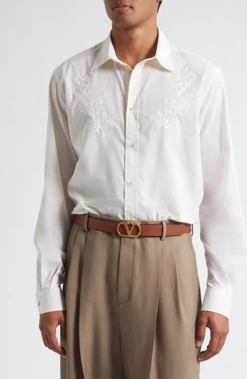Valentino Garavani Vlogo Buckle Reversible Leather Belt