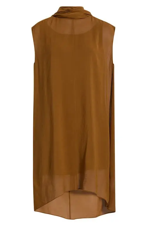 FRAME The Wisp Tie Neck Silk Shift Dress