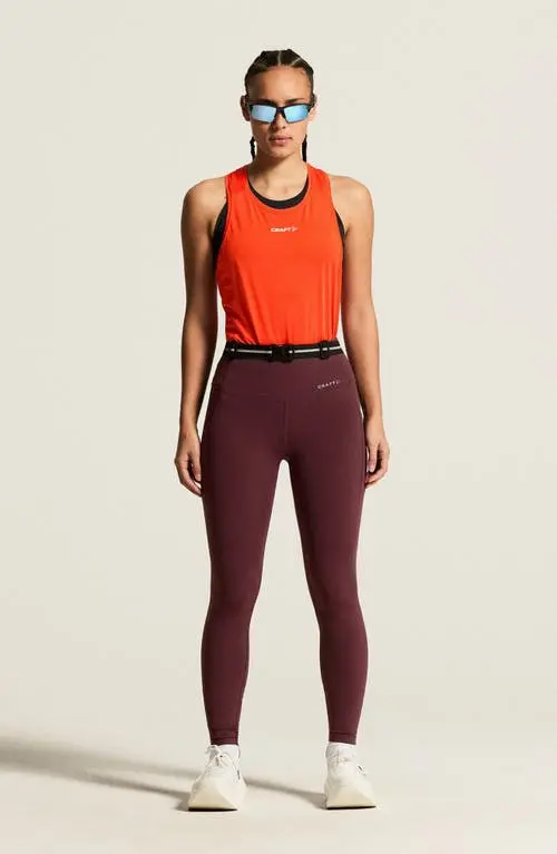 CRAFT Essence High Waist Pocket Leggings - Dark Fig