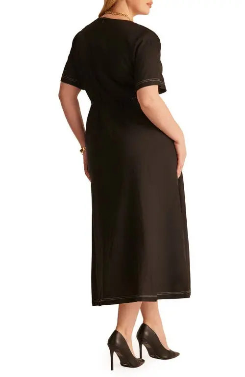 ESTELLE Alena Linen Blend Midi Dress