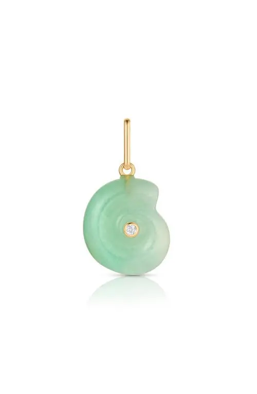 THATCH Nautilus Charm Pendant In Green - Chrysoprase
